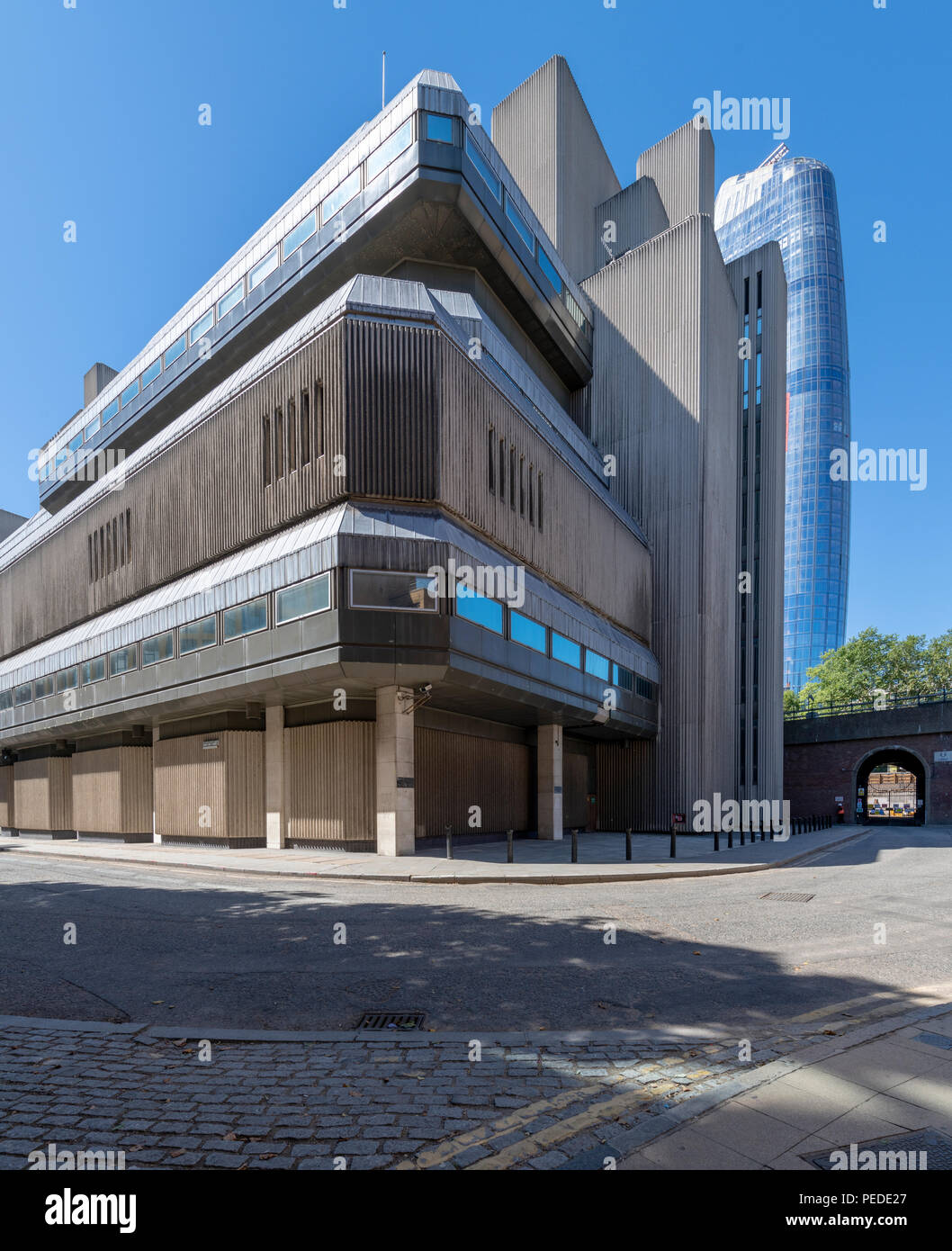 Brutalist concrete Sampson House, next to Blackfriar's Bridge on the ...