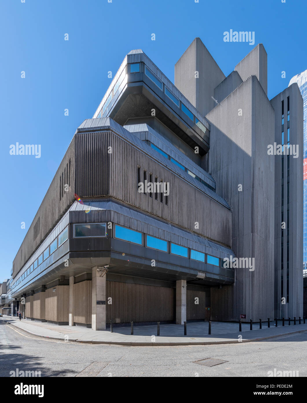 Brutalist concrete Sampson House, next to Blackfriar's Bridge on the ...
