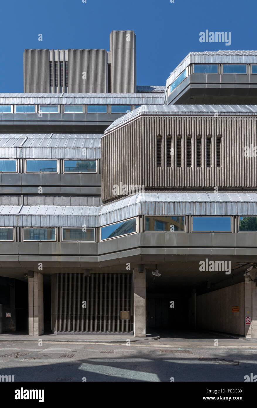 Brutalist concrete Sampson House, next to Blackfriar's Bridge on the ...