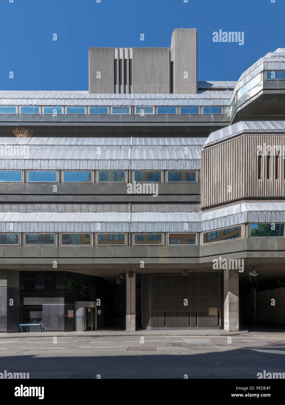 Brutalist concrete Sampson House, next to Blackfriar's Bridge on the ...