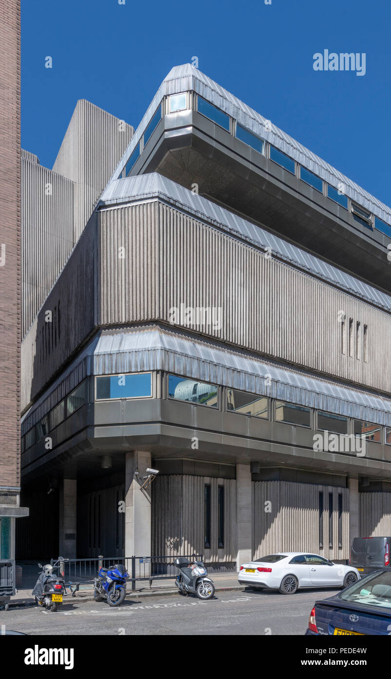 Brutalist concrete Sampson House, next to Blackfriar's Bridge on the ...