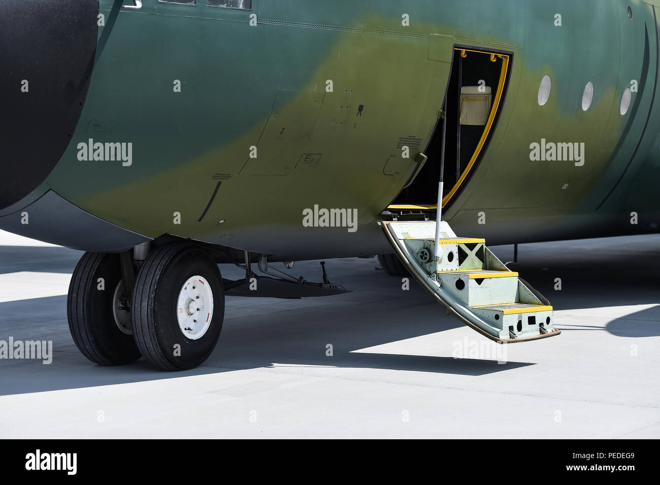 Detail of a military Hercules airplane on the runway Stock Photo - Alamy