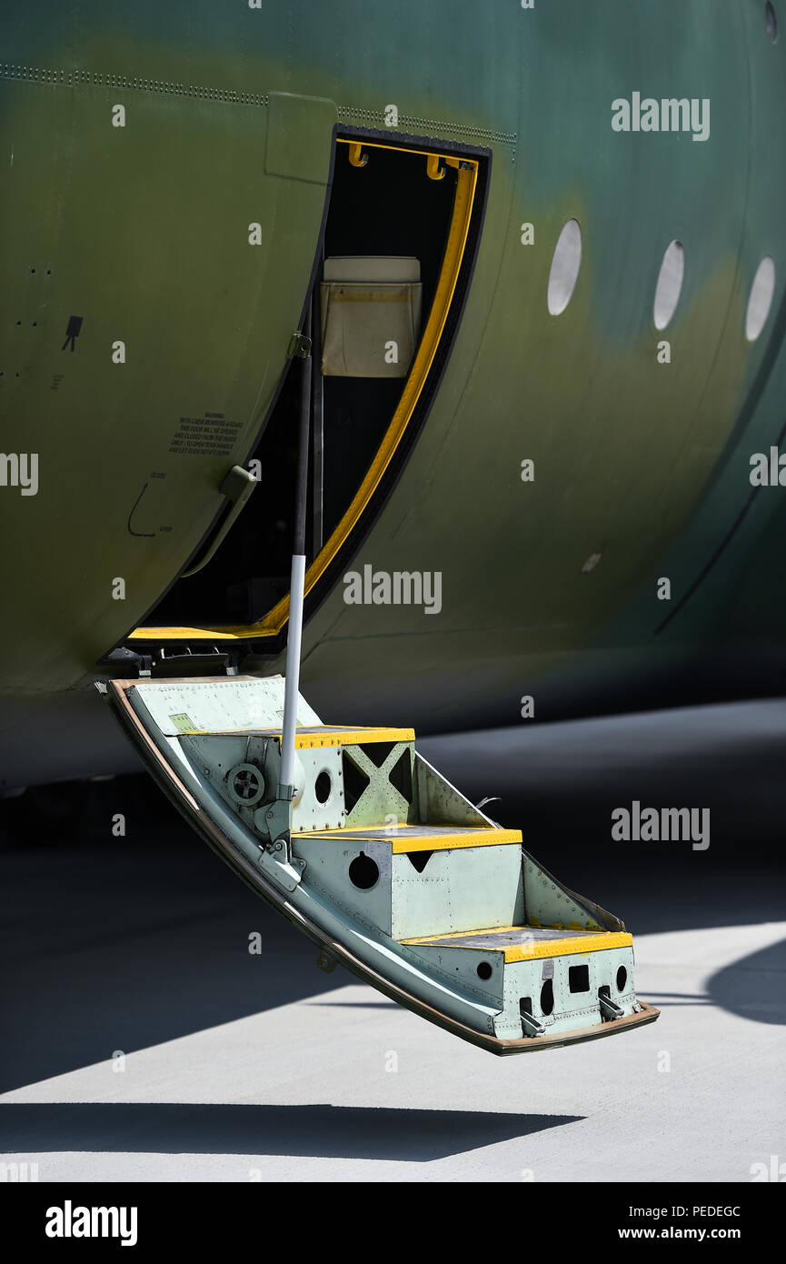 Detail of a military Hercules airplane on the runway Stock Photo - Alamy