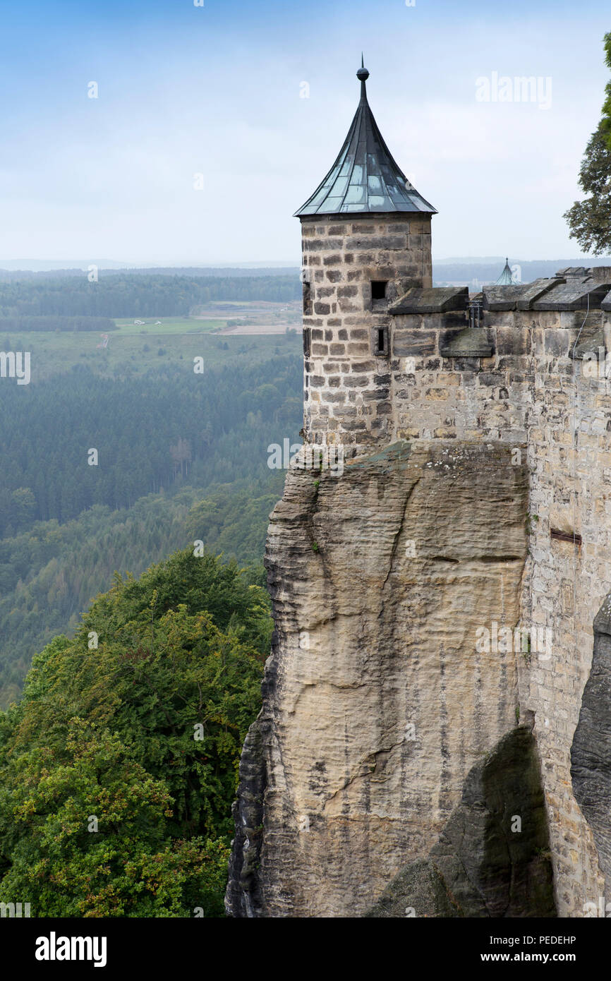 Old fortress fortification Koenigstein, Frederick tower, Saxon ...