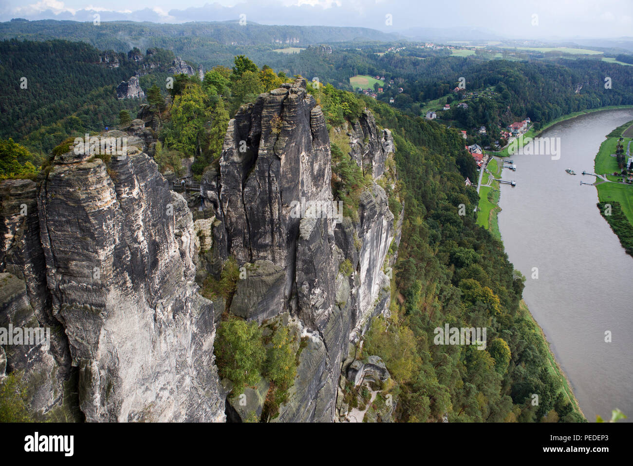Bastei rocks in Saxon Switzerland, Germany Stock Photo - Alamy
