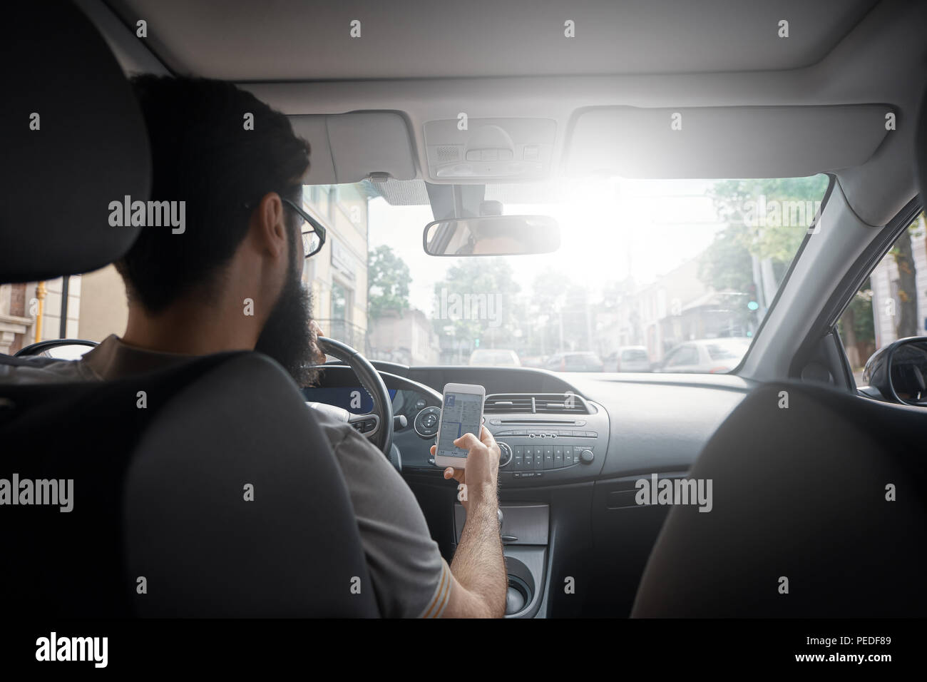 Man using gps app city hi-res stock photography and images - Alamy