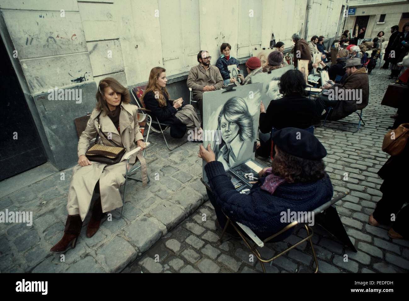 Paris France, Artists in Montmartre paint portraits in 1977 Stock Photo ...