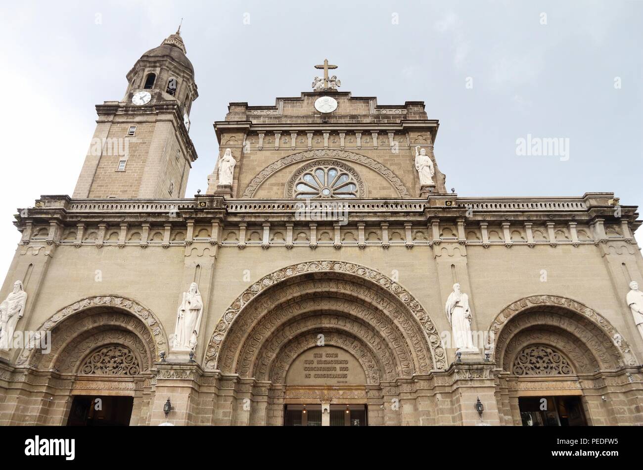 Manila Cathedral of Immaculate Conception in Philippines Stock Photo ...