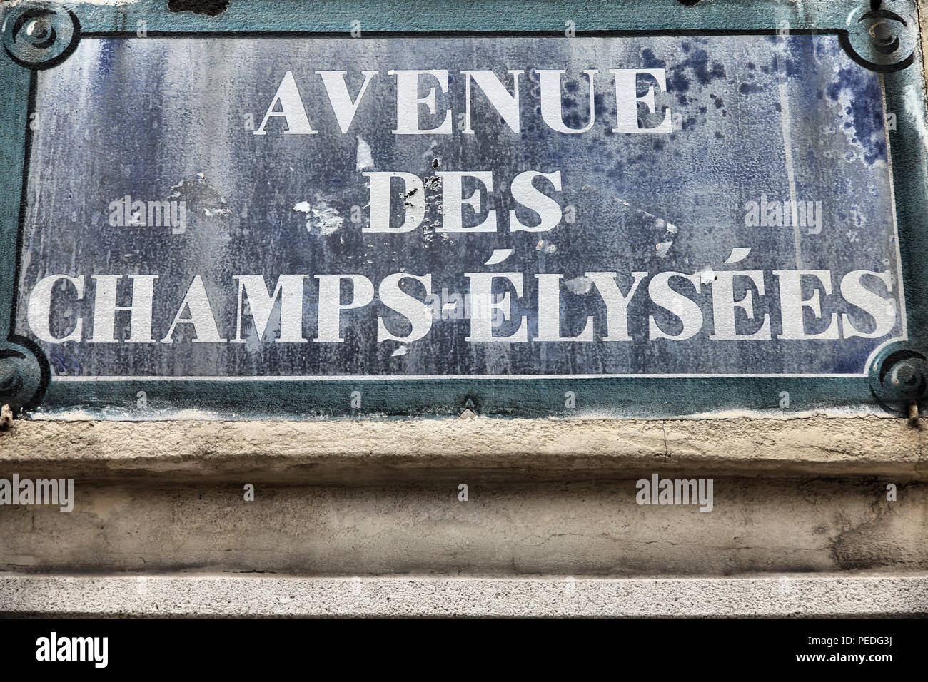 Paris, France - Champs Elysees street sign. One of the most famous ...