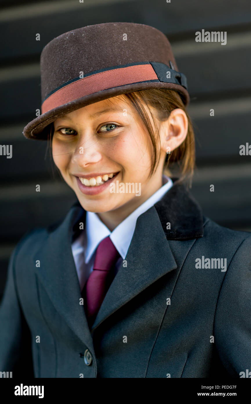 Beautiful child model Bailey works through different looks on a shoot ...