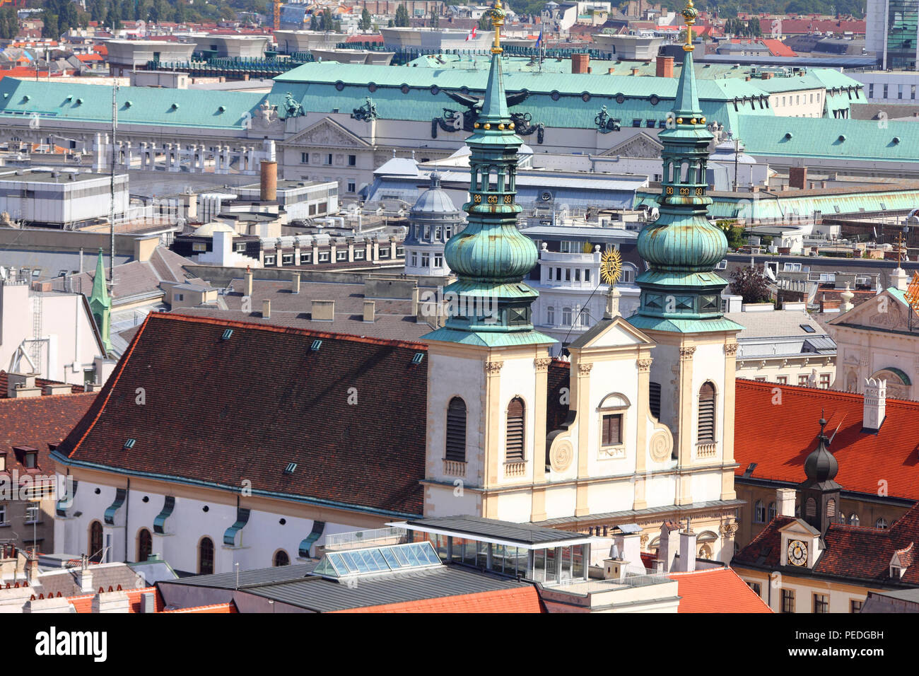 Vienna, Austria - aerial view of the Old Town, a UNESCO World Heritage ...