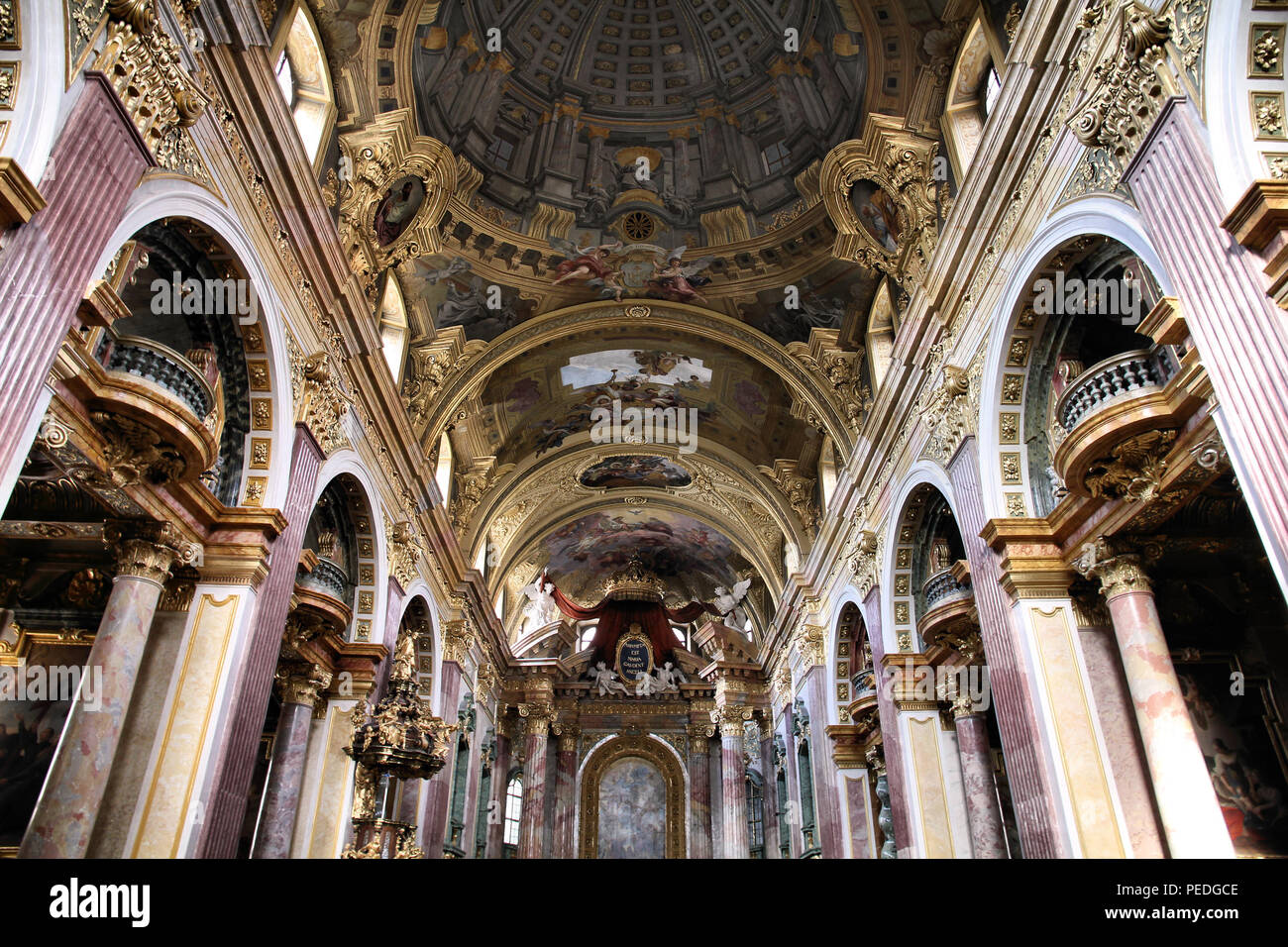 Vienna, Austria - baroque interior of Jesuits Church Stock Photo - Alamy