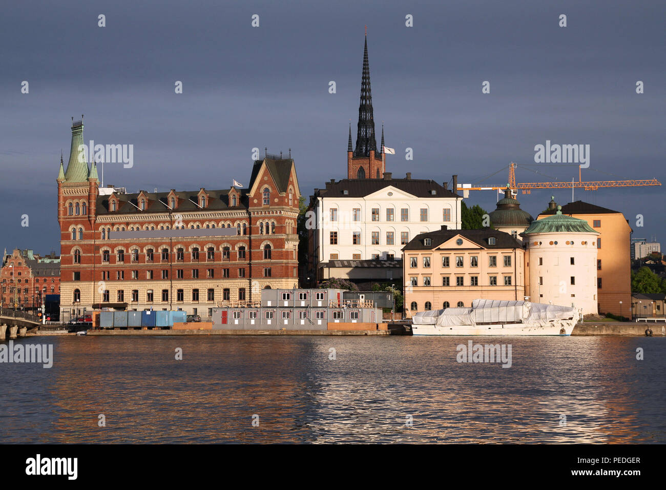 Stockholm, Sweden. Skyline of Riddarholmen island seen from Kungsholmen ...