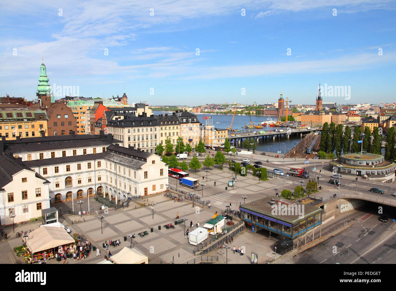 Stockholm, Sweden. View of Gamla Stan (the Old Town) with famous ...