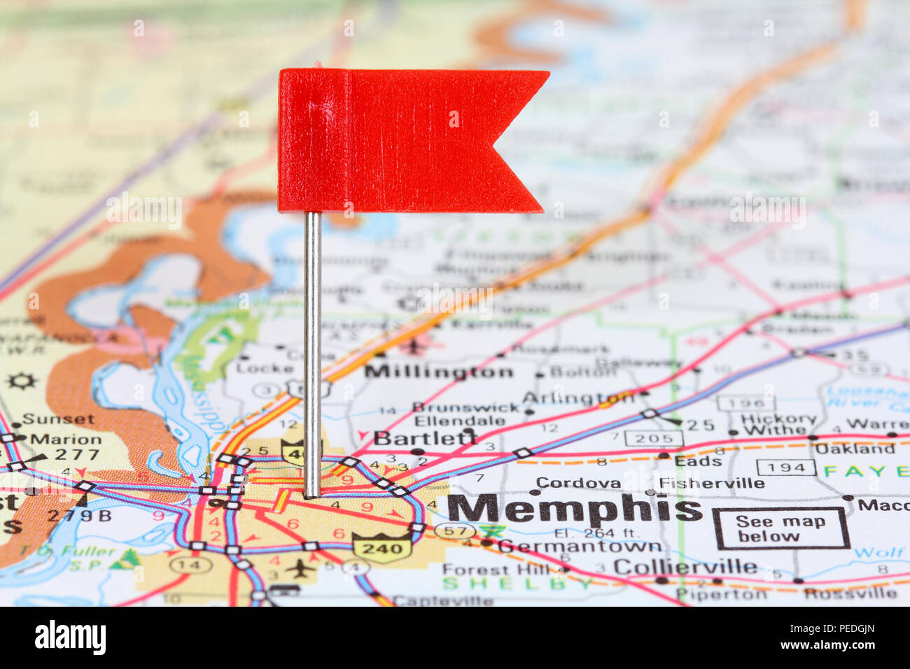 Map of memphis hi-res stock photography and images - Alamy