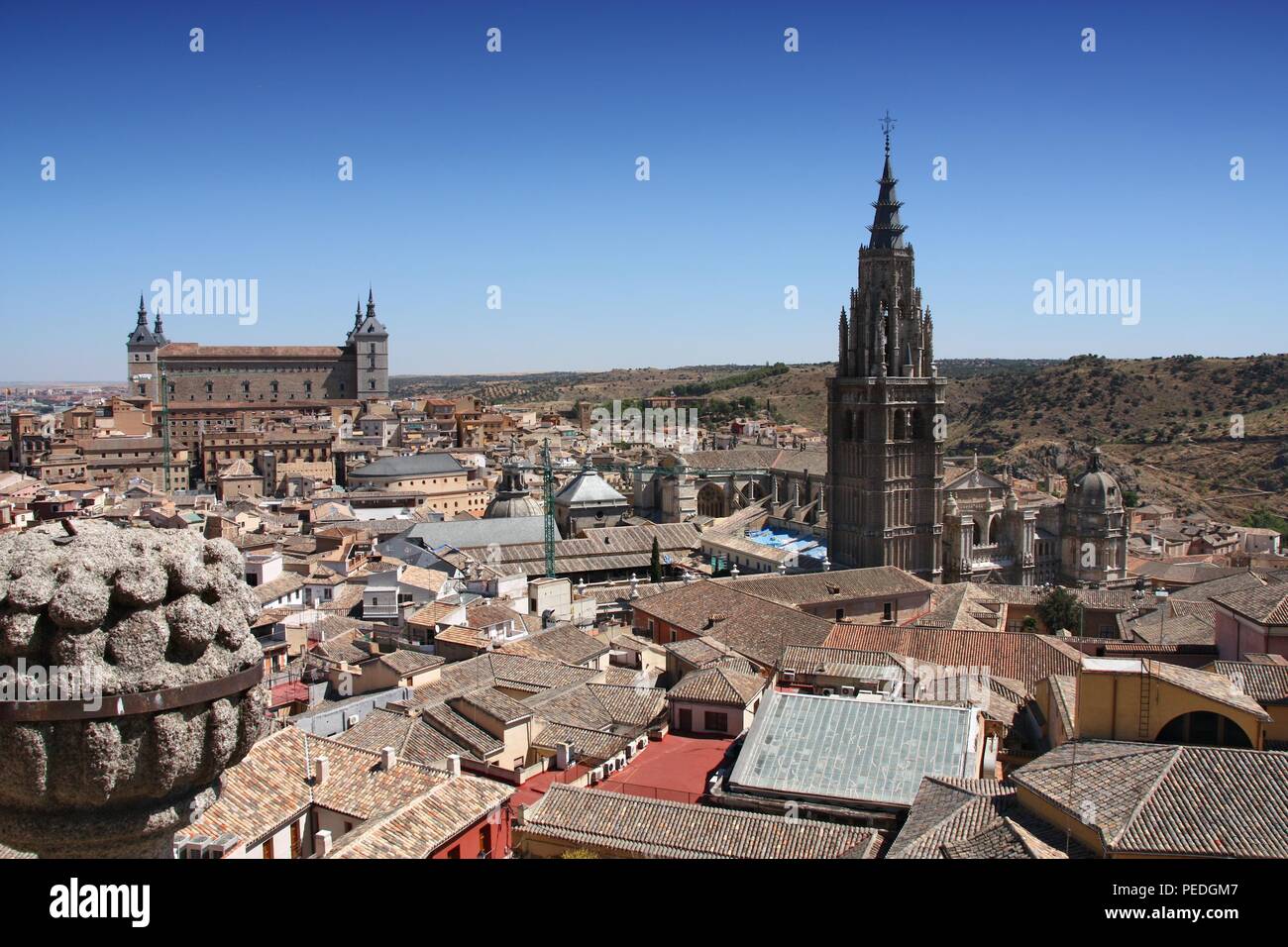 Toledo, Spain - Old Town skyline. The medieval old town is a UNESCO ...