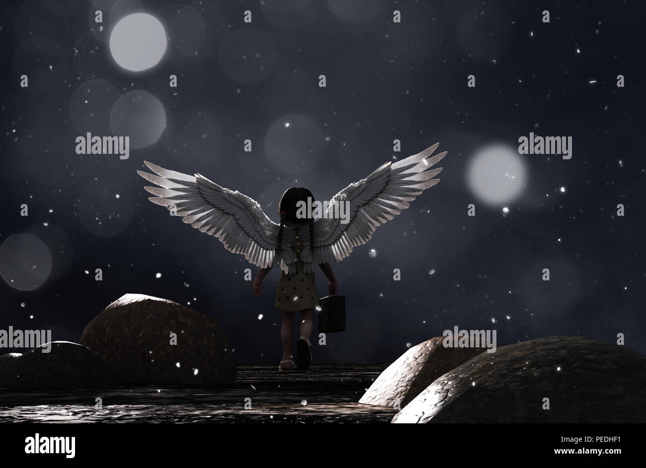 3d Sad Angel Wallpaper