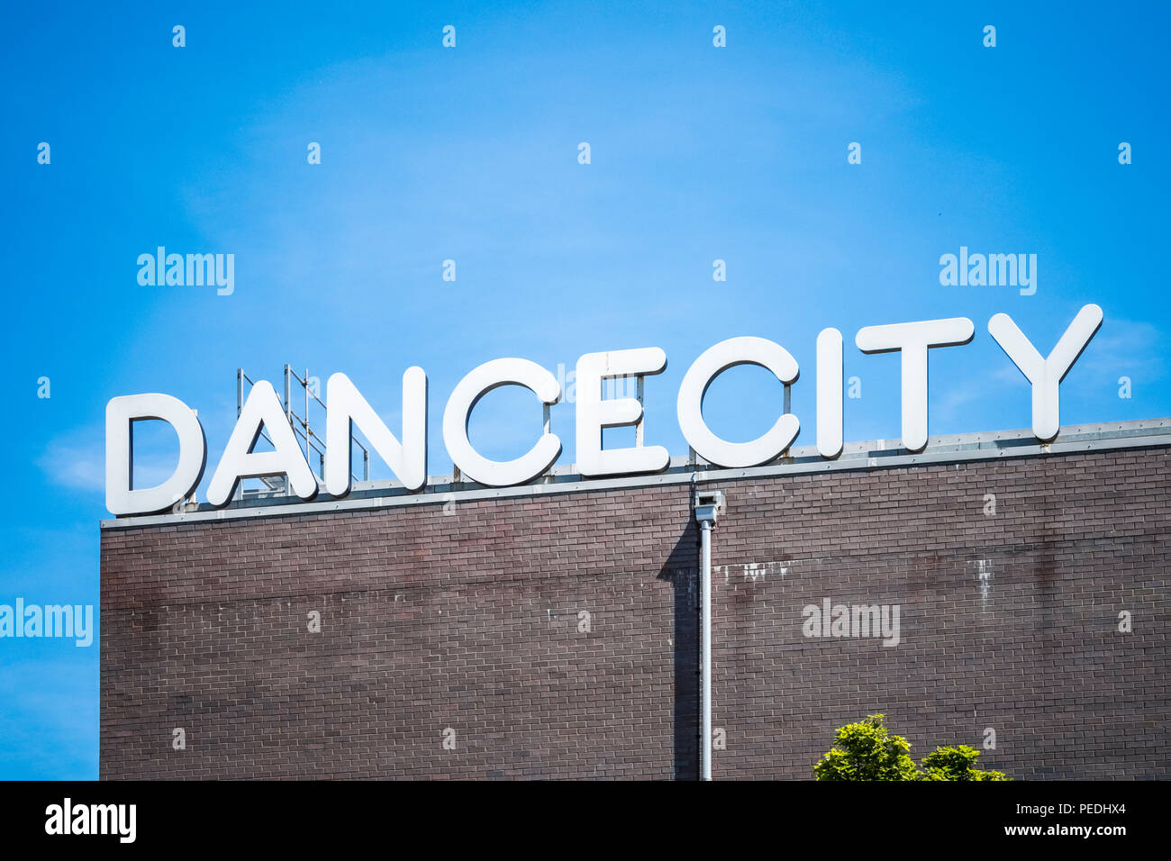 Sign on top of the Dance City building on St James Boulevard, Newcastle ...