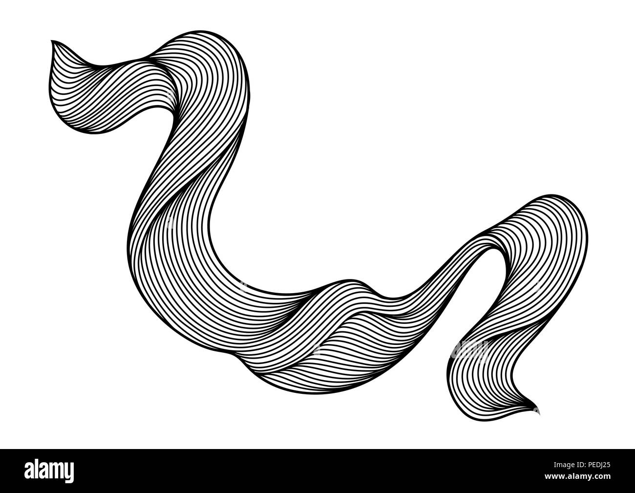 Wave hair line curl Stock Vector Image & Art - Alamy