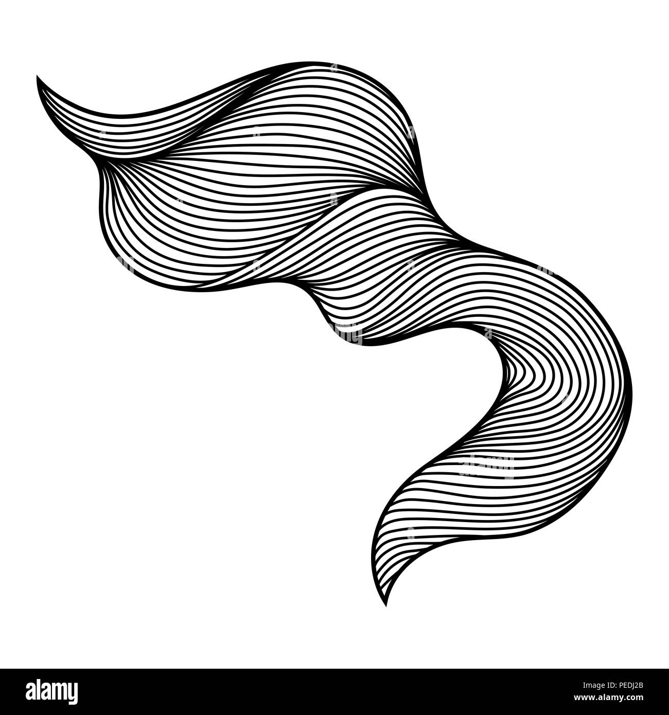 Wave hair line curl Stock Vector Image & Art - Alamy