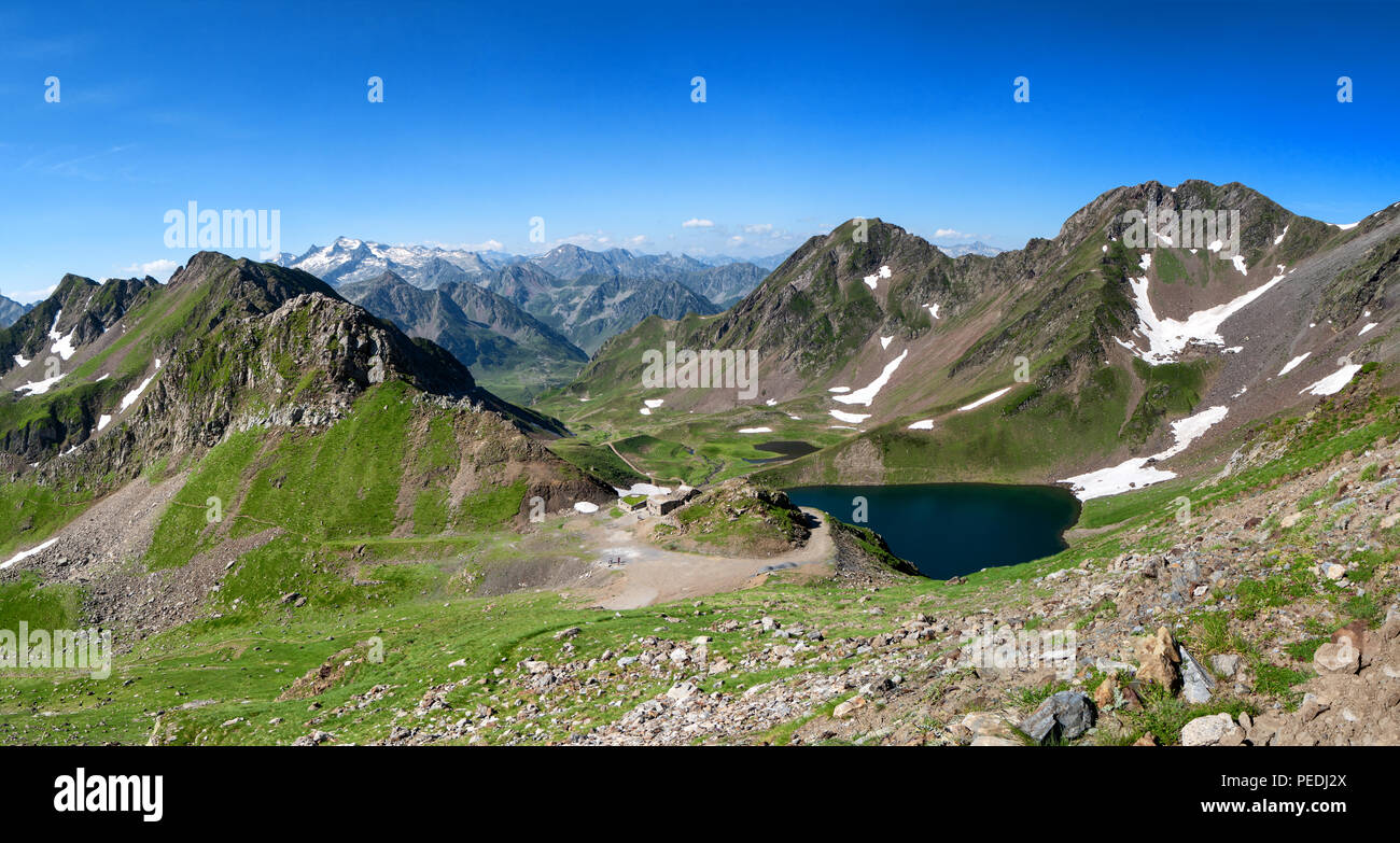 a view of lake Oncet in the french mountains pyrenees Stock Photo - Alamy