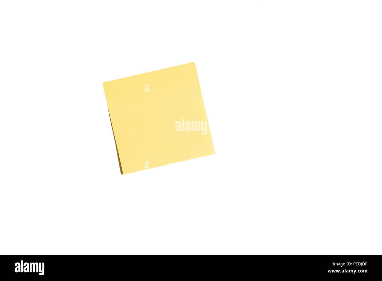 yellow sticky paper notes isolated on white background Stock Photo - Alamy