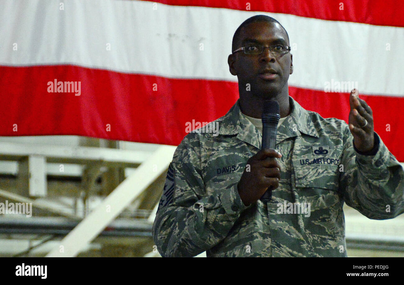 Chief Master Sgt. James E. Davis, USAFE-AFAFRICA command chief, answers ...
