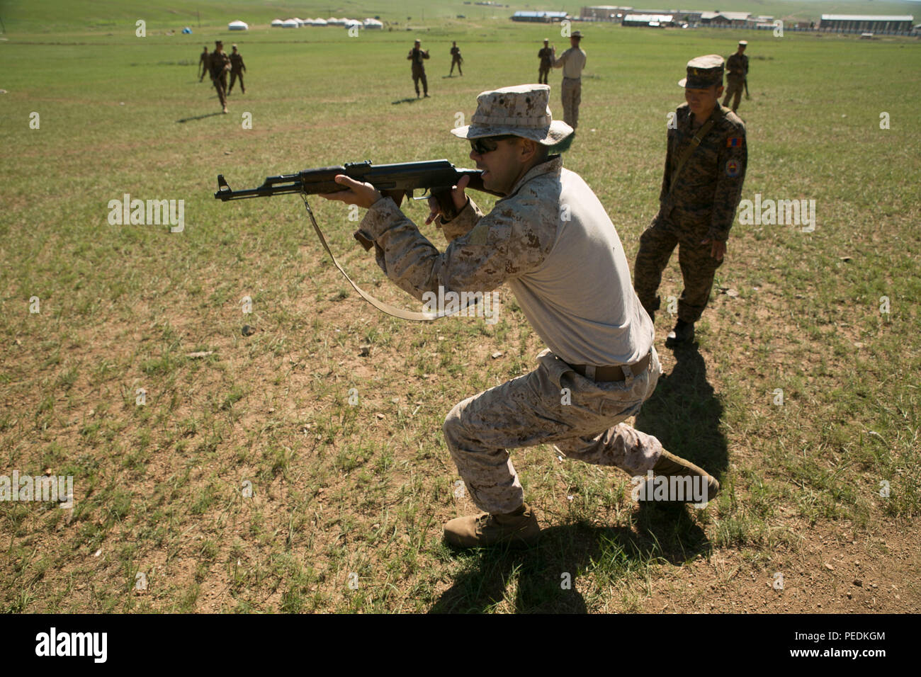 U.S. Marine Cpl. Angel M. MoralesBrignoni, demonstrates tactical ...
