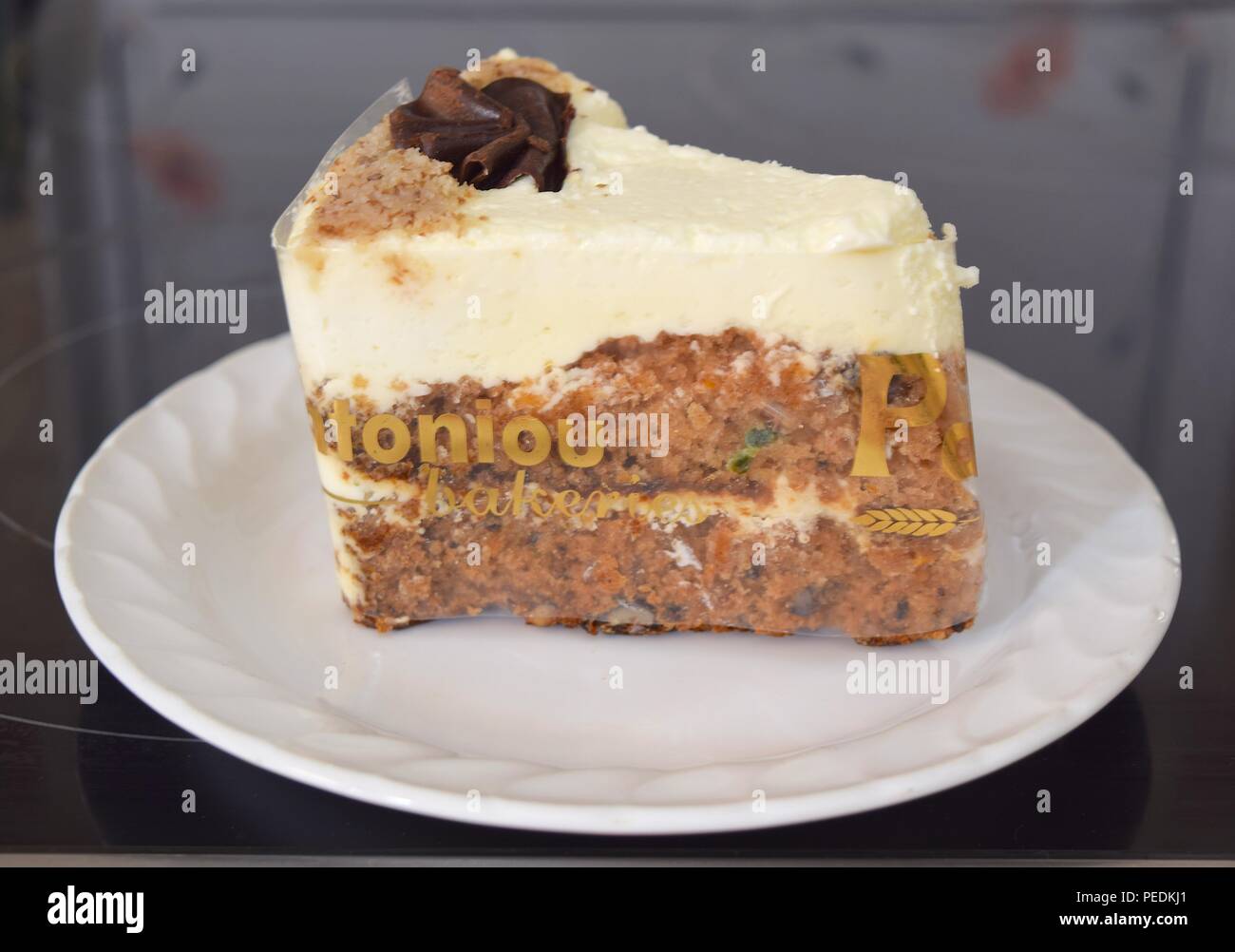 Carrot cake from Cyprus bakery Stock Photo - Alamy