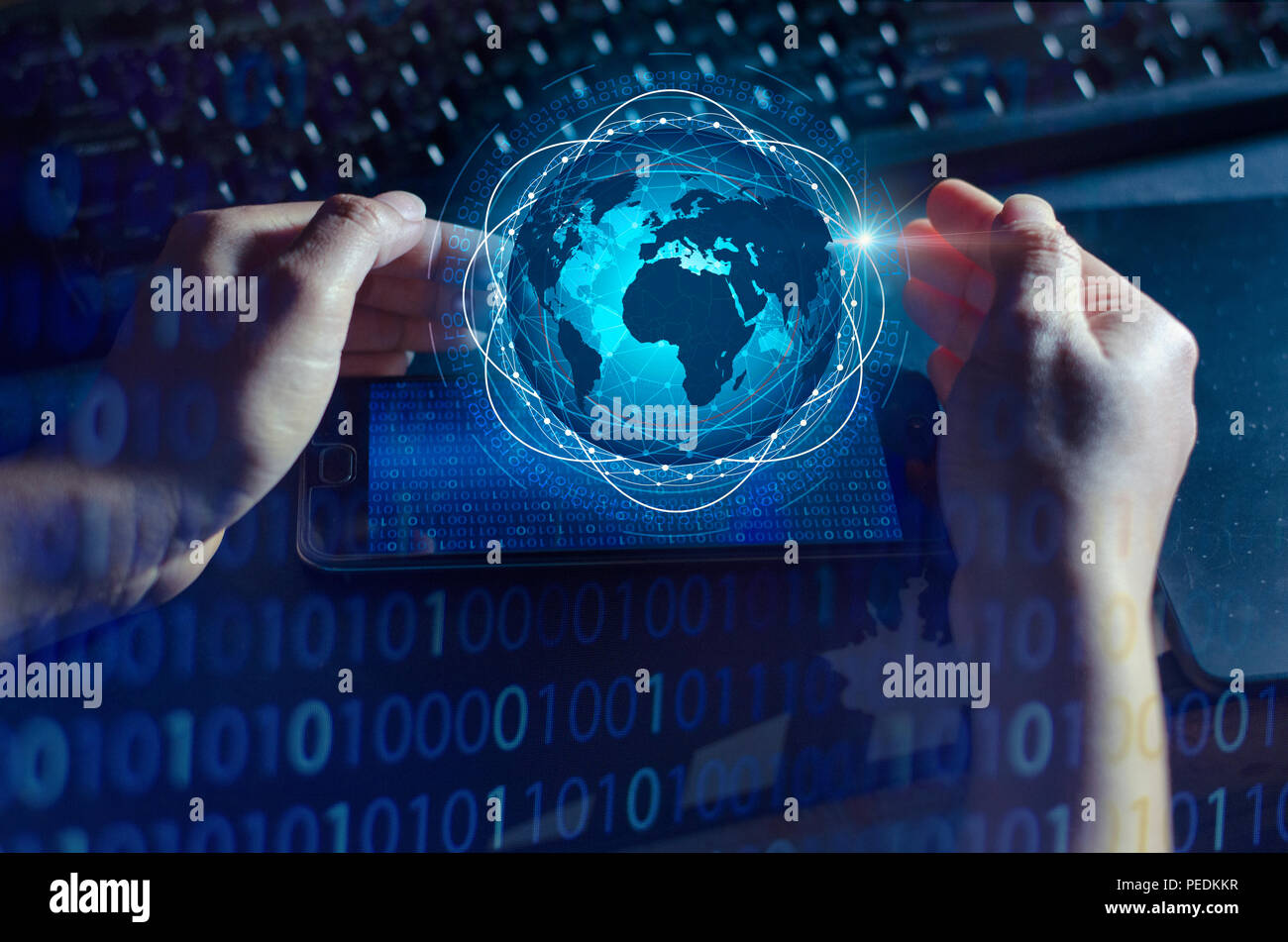 Digital connection globe communication hi-res stock photography and ...