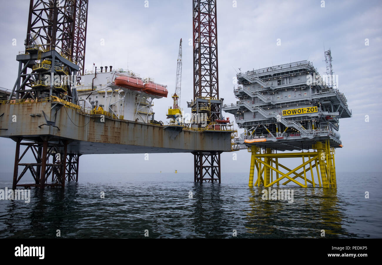 Atlantic Amsterdam jacked up adjacent to Offshore Substation (OSS) Z01 ...