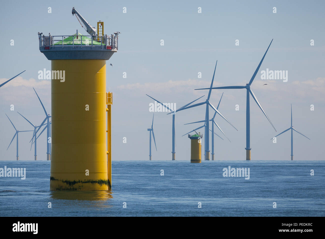 Race Bank Offshore Wind Farm during construction in 2017 Stock Photo ...