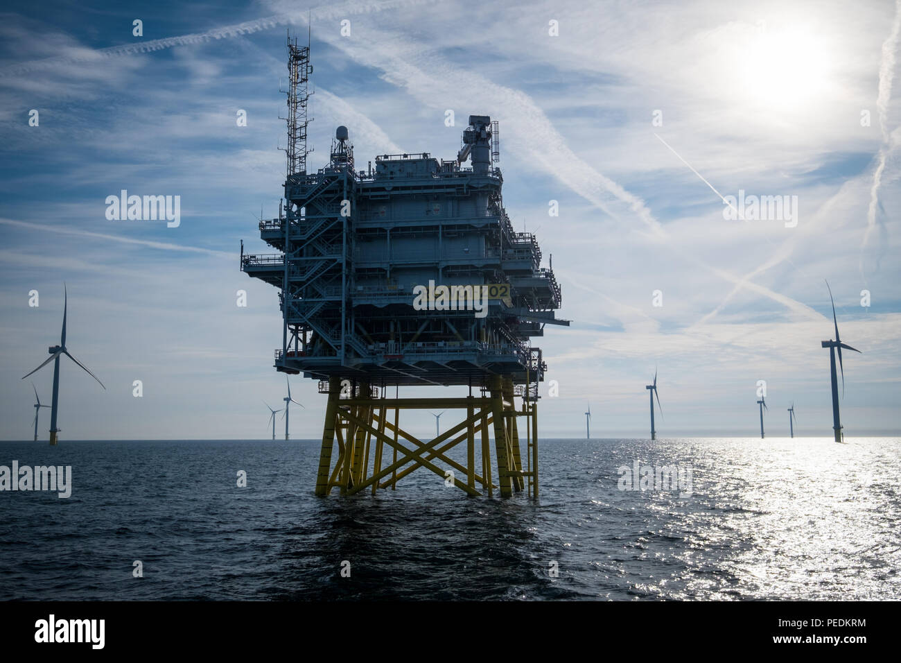 Offshore substation (OSS) Z02 on the Race Bank Offshore Wind Farm in ...