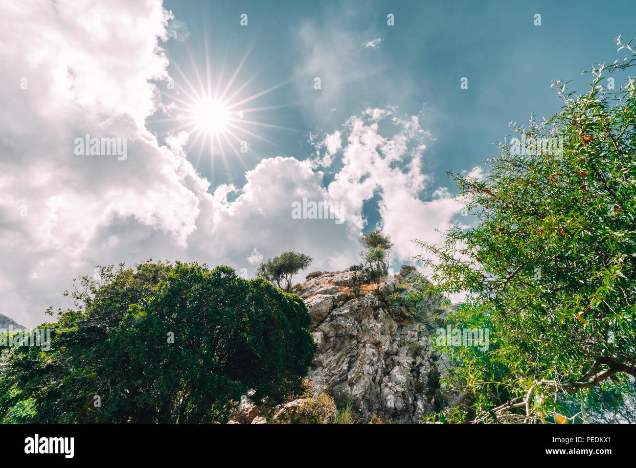 Mointains in Crete, Greece. View to Sivas. Panorama landscape from ...