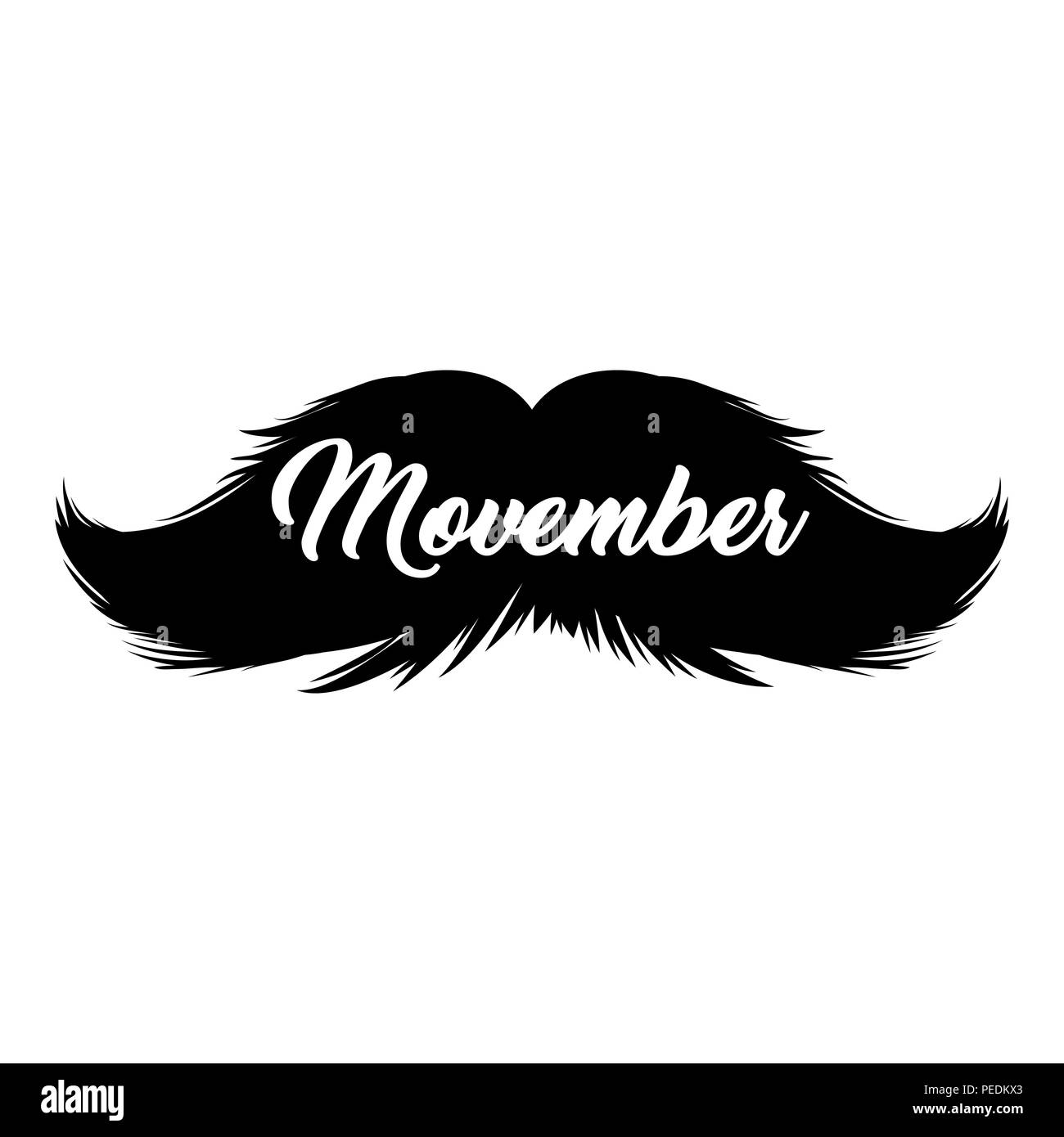 Moustaches Clipart. Black Isolated Silhouette and Hand Drawn Lettering ...