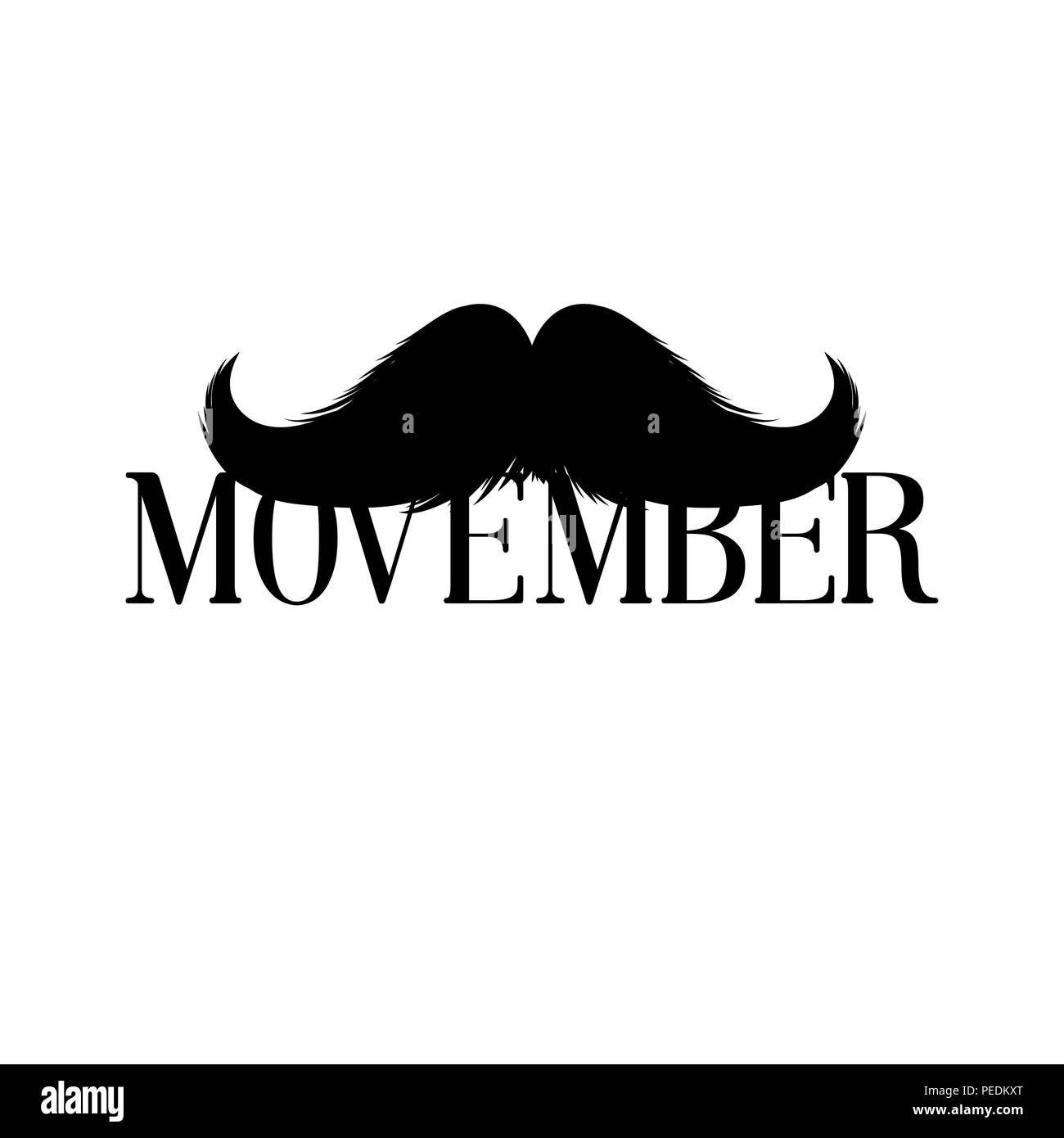 Moustaches Clipart. Black Isolated Silhouette and Hand Drawn Lettering ...