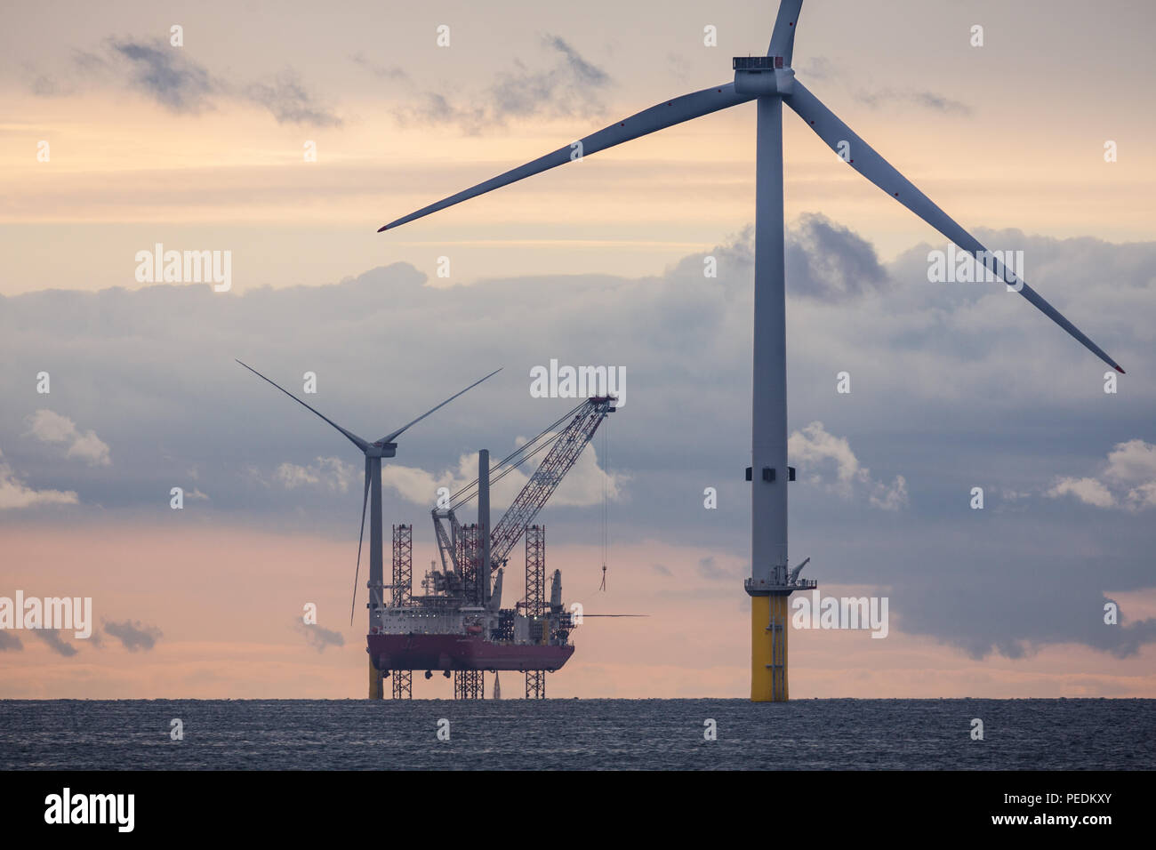 Seajacks Scylla working on the construction of Walney Extension ...