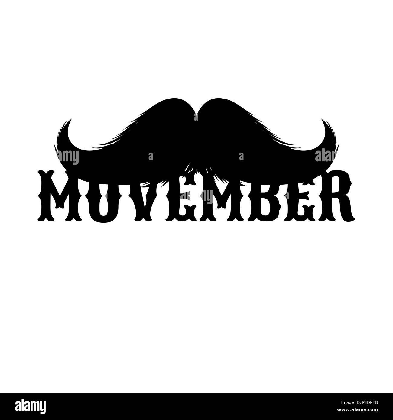 Moustaches Clipart. Black Isolated Silhouette and Hand Drawn Lettering ...