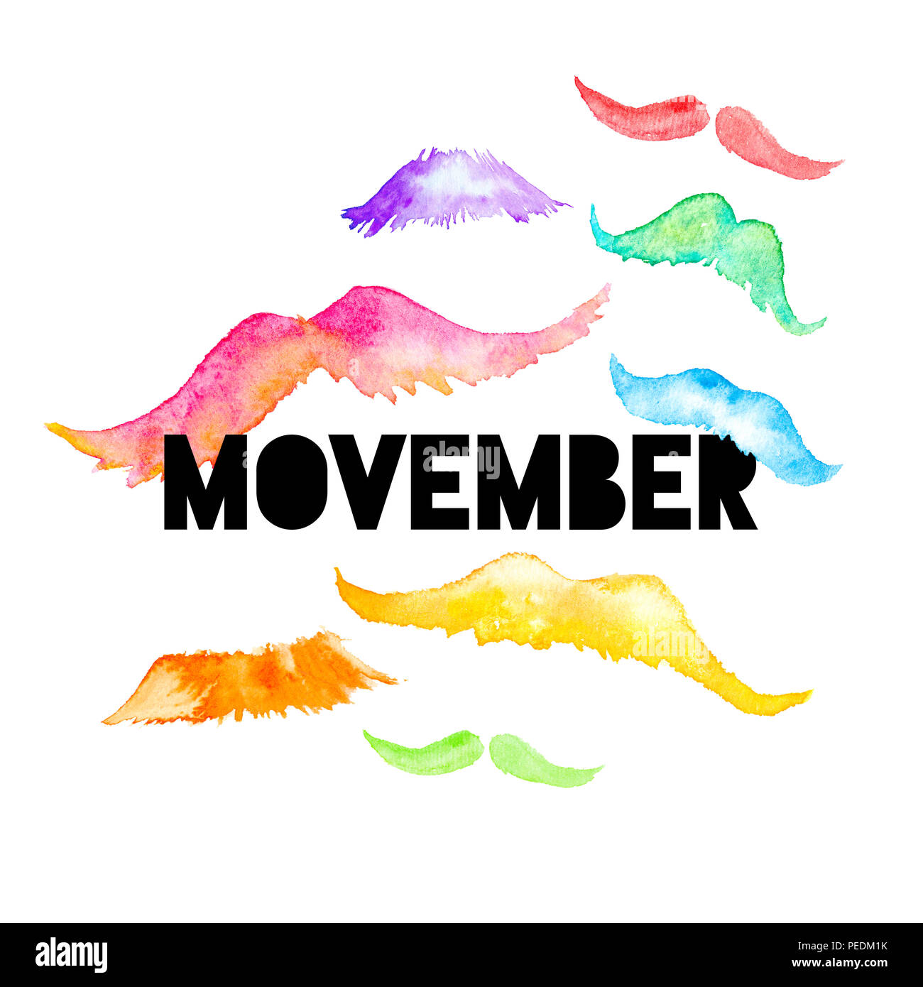 Rainbow Mustache Background Watercolor