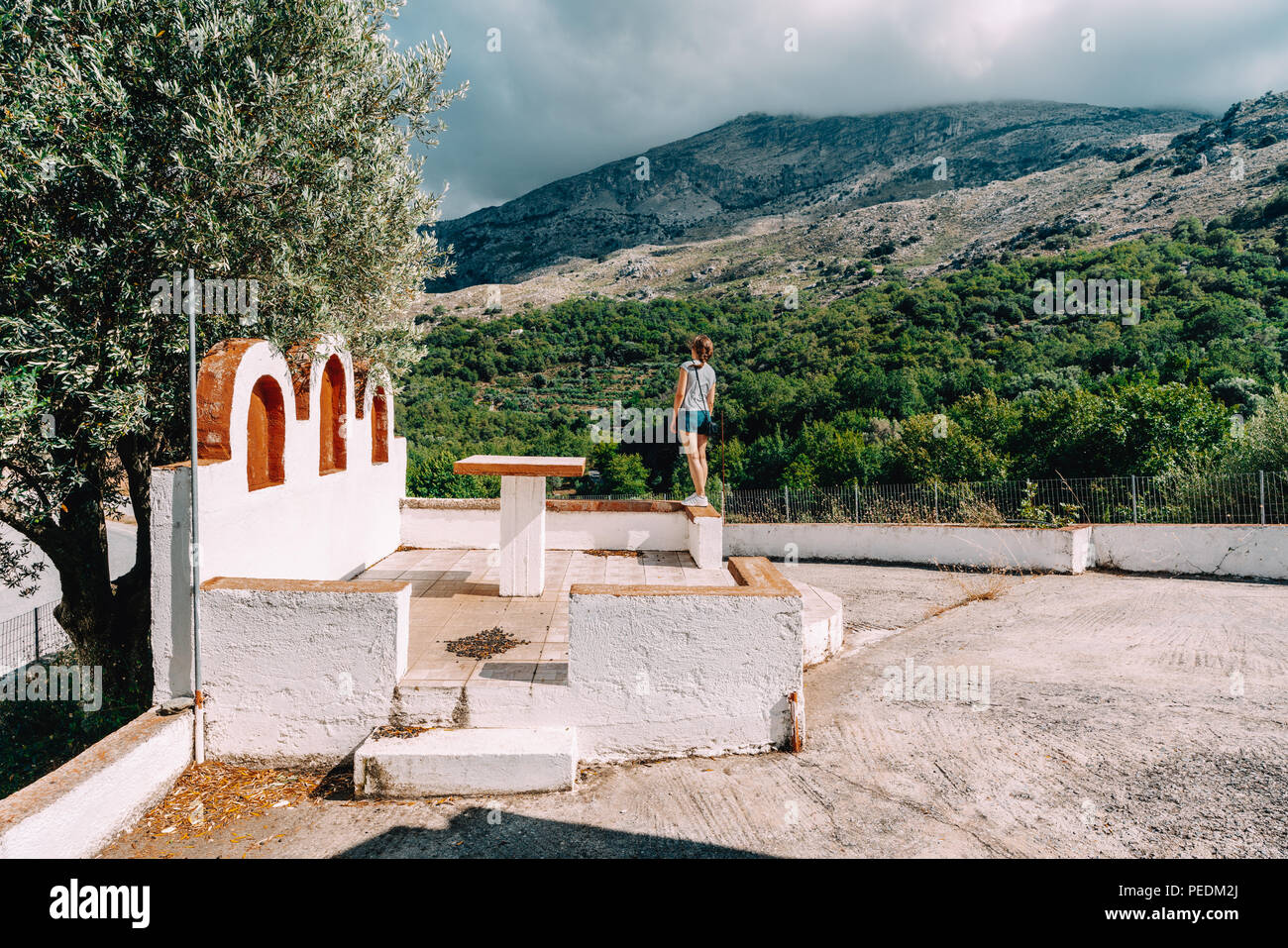 Clocktower of chapelat the Southcoast fo Crete. Photo taken in Greece ...