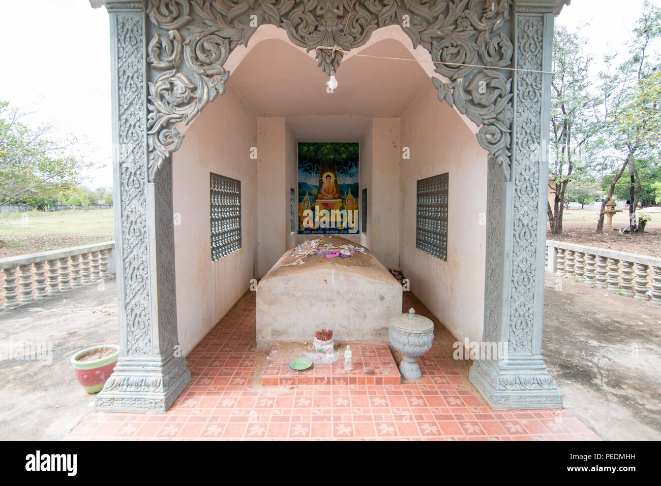 the grave and Ta Mok Mausoleum of Khmer Rouge Nr.5 Ta Mok in the town ...