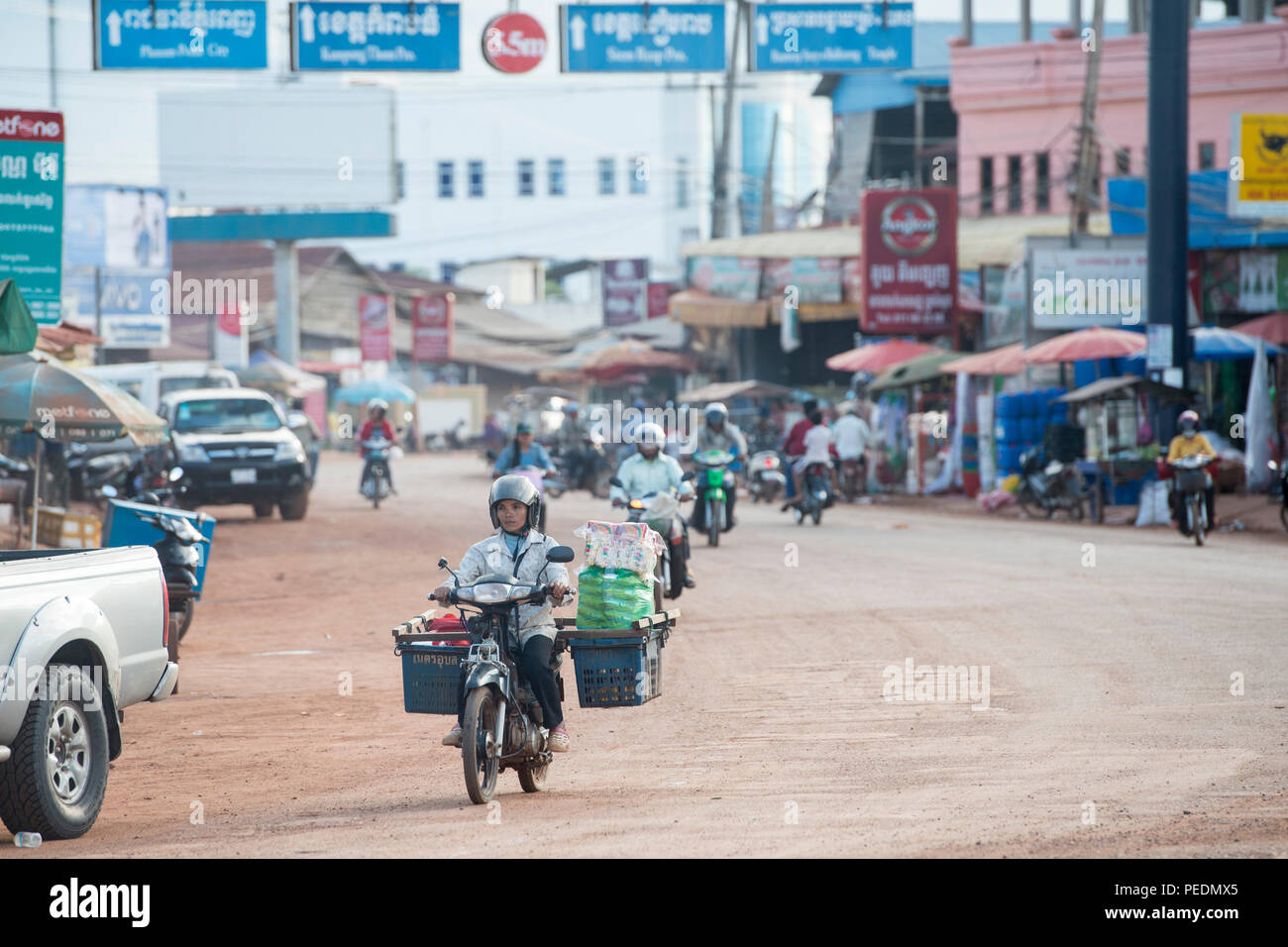the city centre of the Town of Anlong Veng in the province of Oddar ...