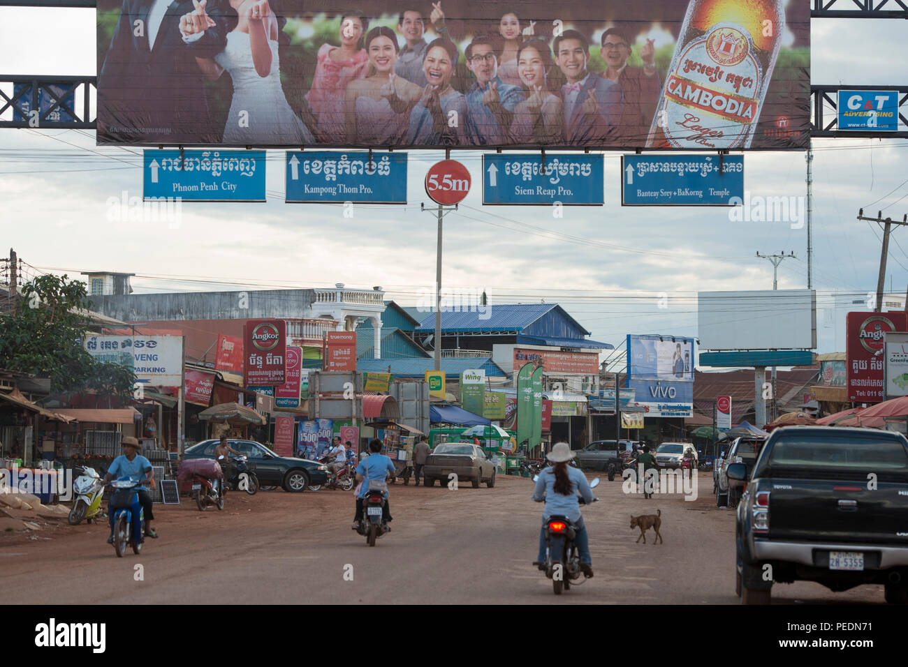 the city centre of the Town of Anlong Veng in the province of Oddar ...
