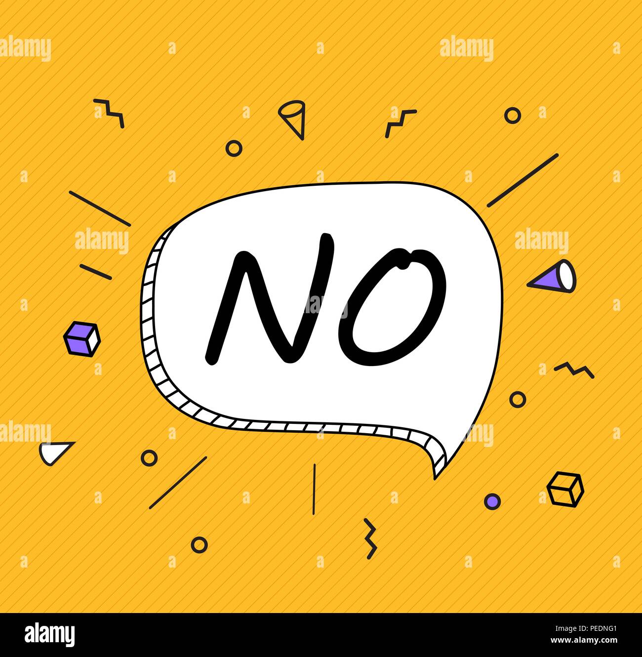 No Banner poster and sticker concept speech bubble message. Vector ...