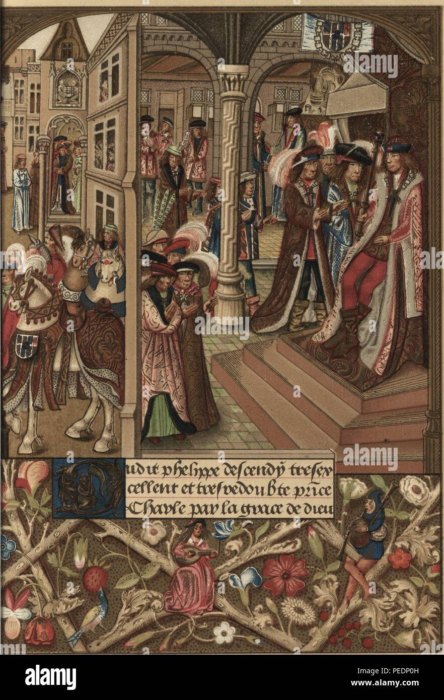 Color print of fifteenth-century ruler, Charles the Bold, Duke of ...