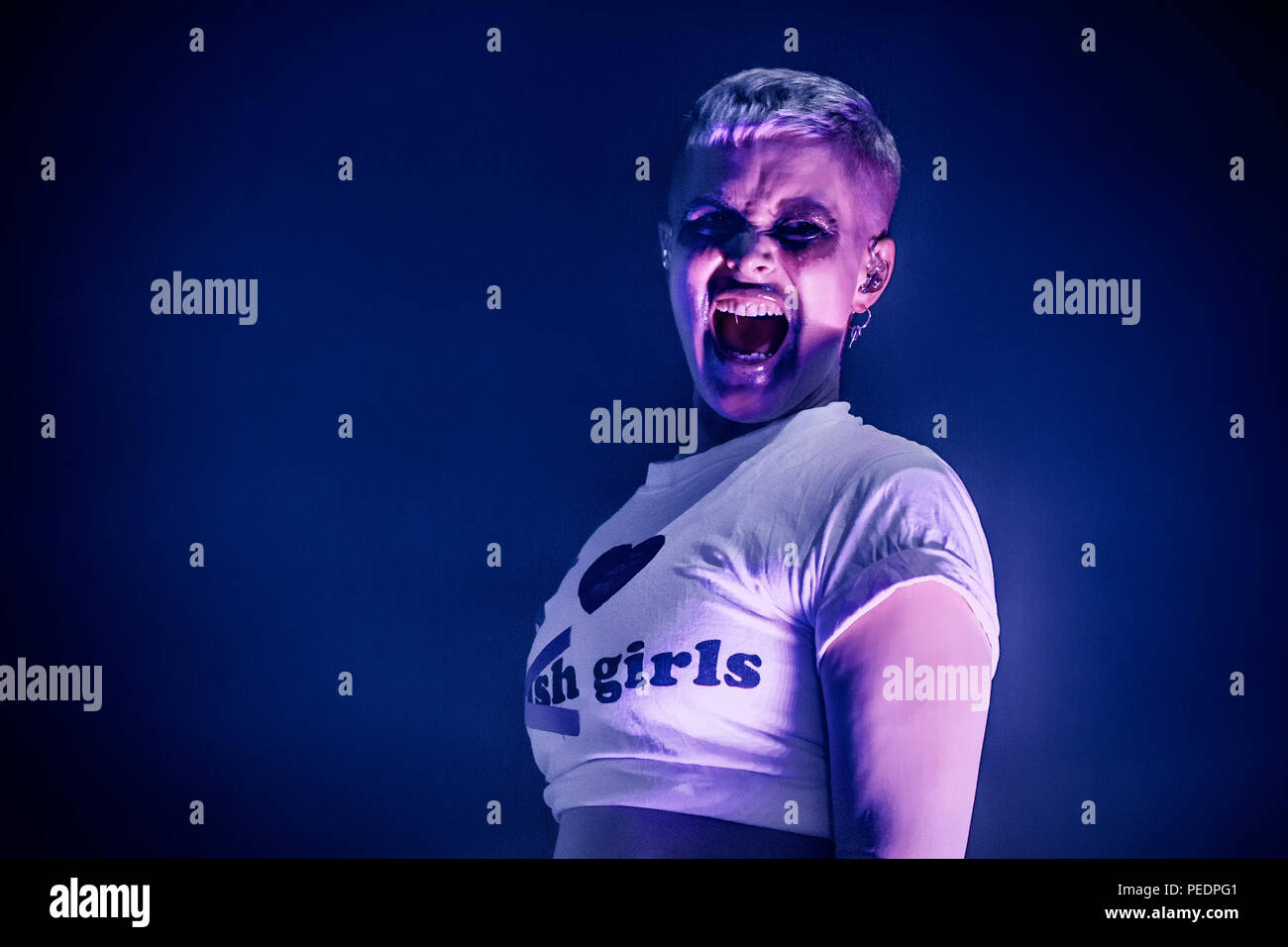 Norway, Oslo - August 09, 2018. The Swedish singer and songwriter Fever ...