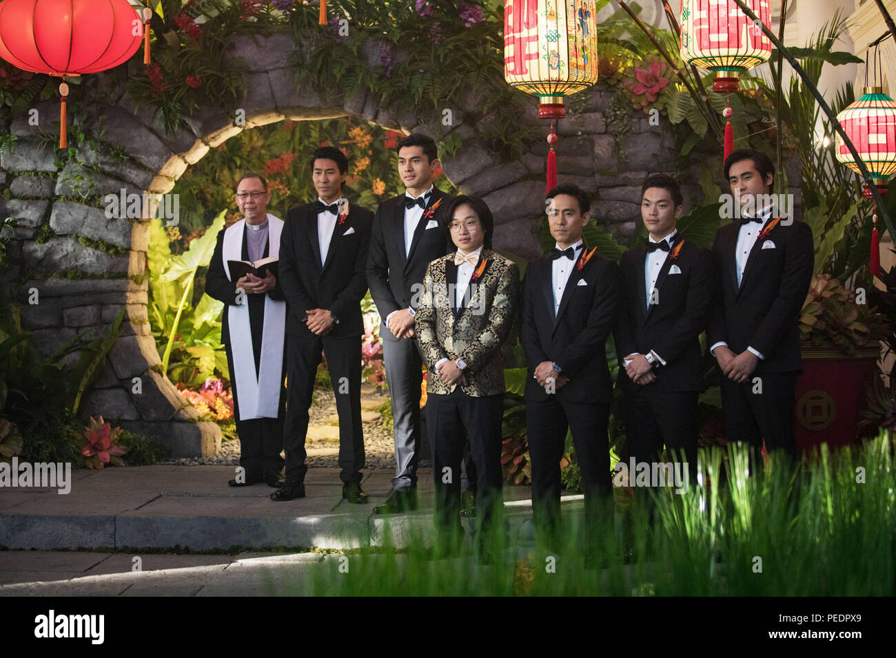 CRAZY RICH ASIANS, Chris Pang (second from left), Henry Golding (back ...