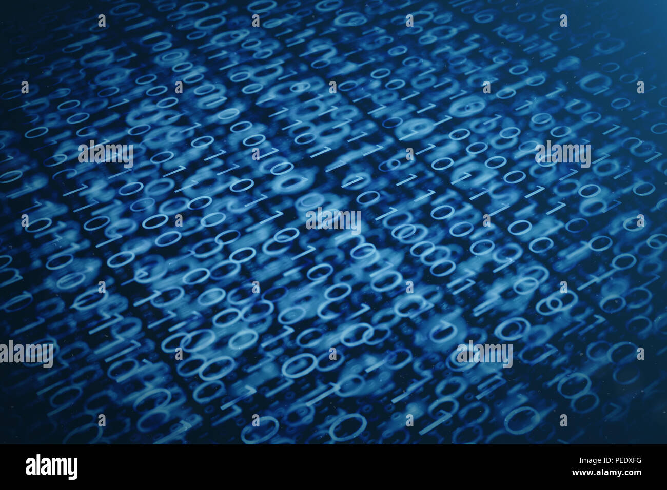 3d Illustration Binary Code On Blue Background Bytes Of Binary Code Concept Technology