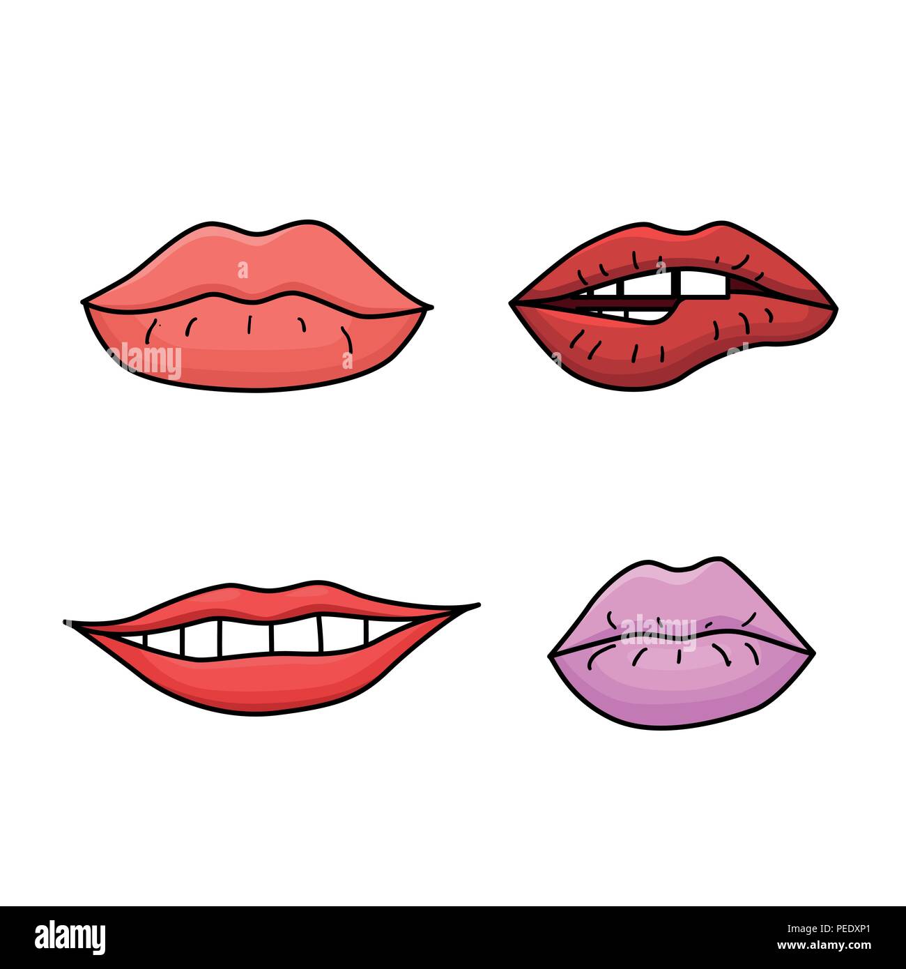 Drawing Of Small Pink Lips