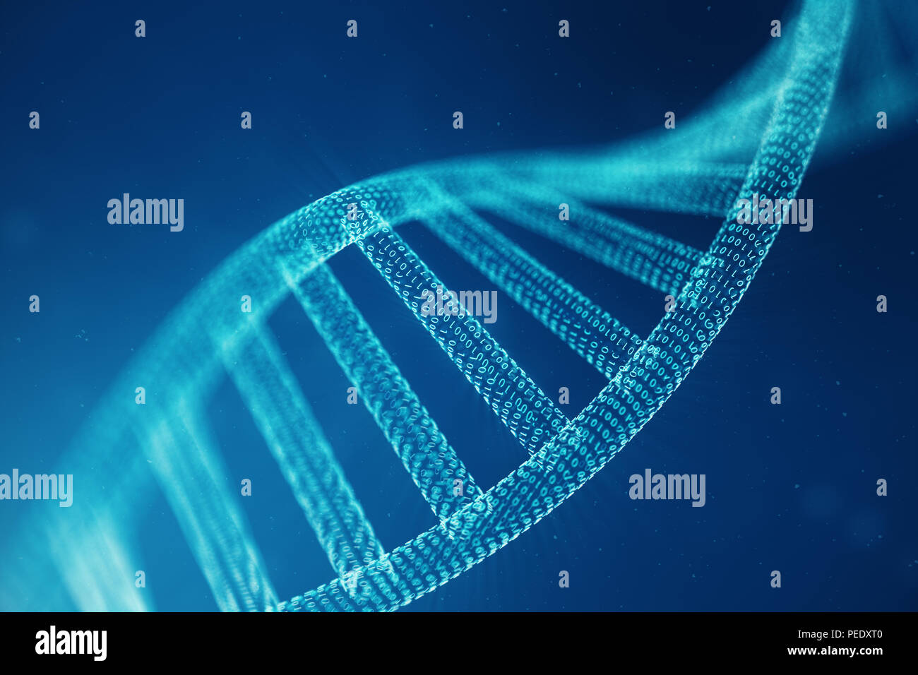 Digital Dna Molecule Structure Concept Binary Code Human Genome Dna Molecule With Modified